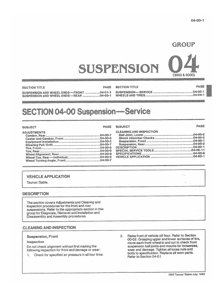 Ford Service Manual 1993 3 | PDF