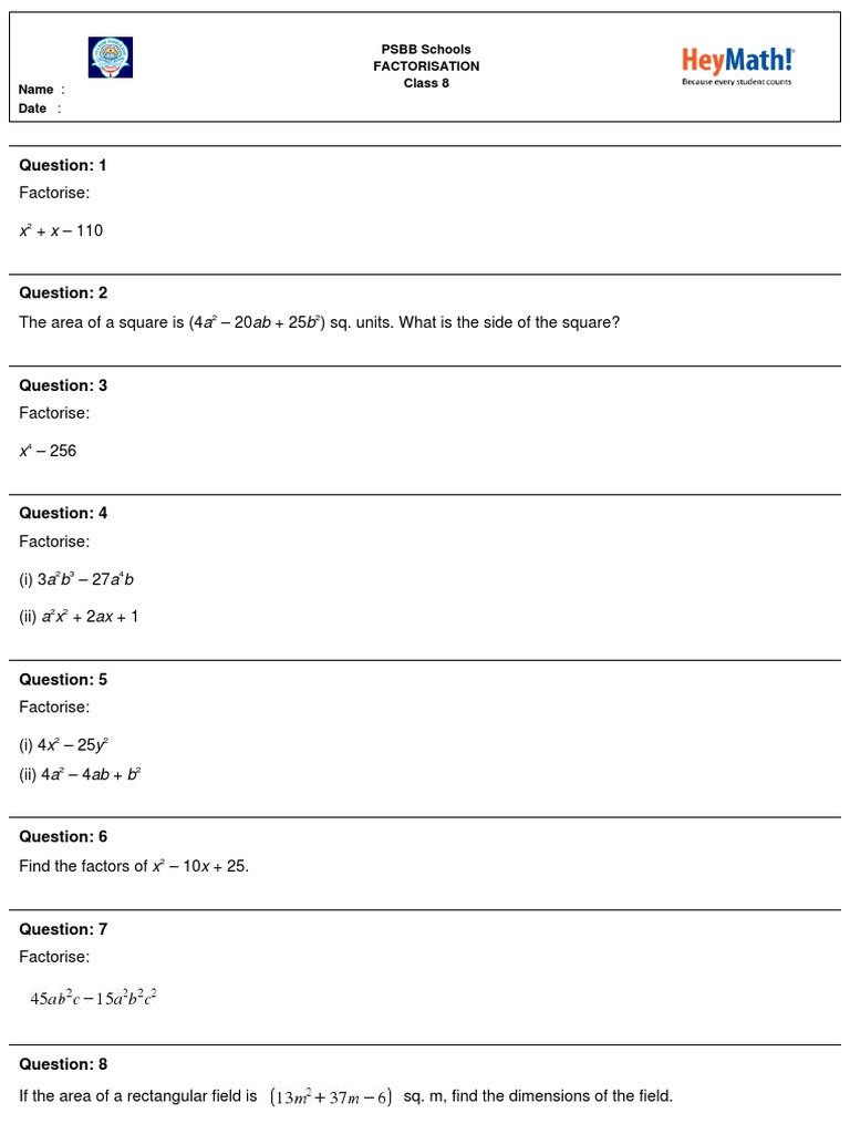 Practise Worksheet 1 | PDF