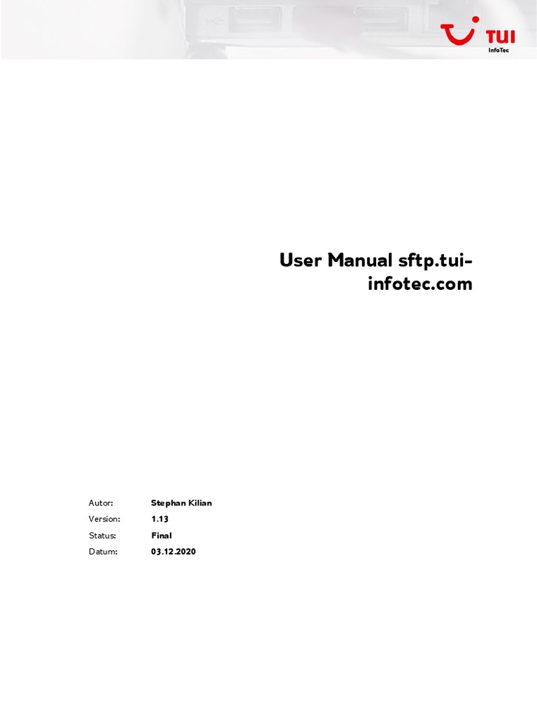 SFTP - Tui Infotec - Com.user Manual - en | PDF | User (Computing) | Password