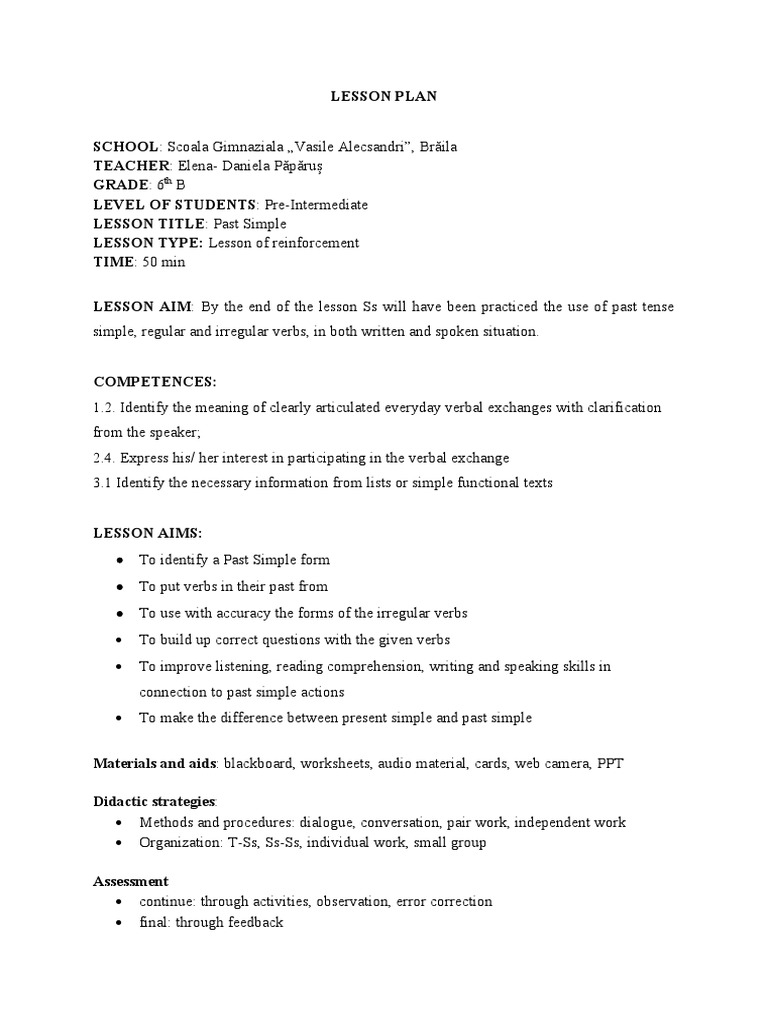 Lesson Plan 6th B | Download Free PDF | Lesson Plan | Reading Comprehension