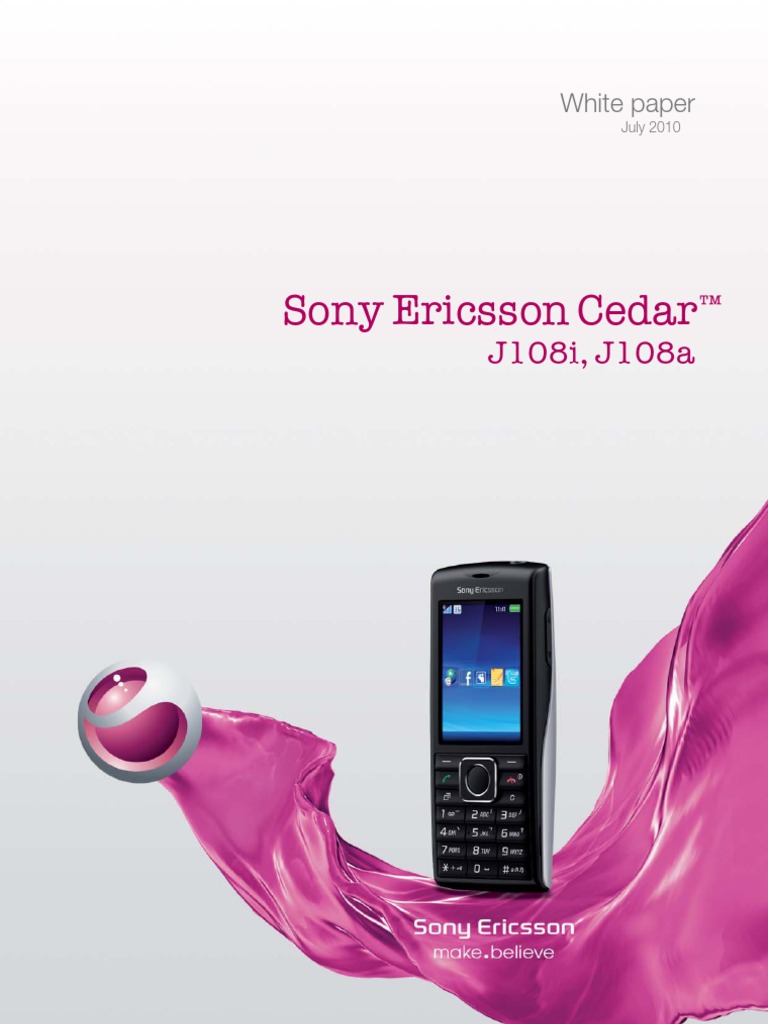 Sony Ericsson Cedar: J108i, J108a | PDF | Bluetooth | Telecommunications