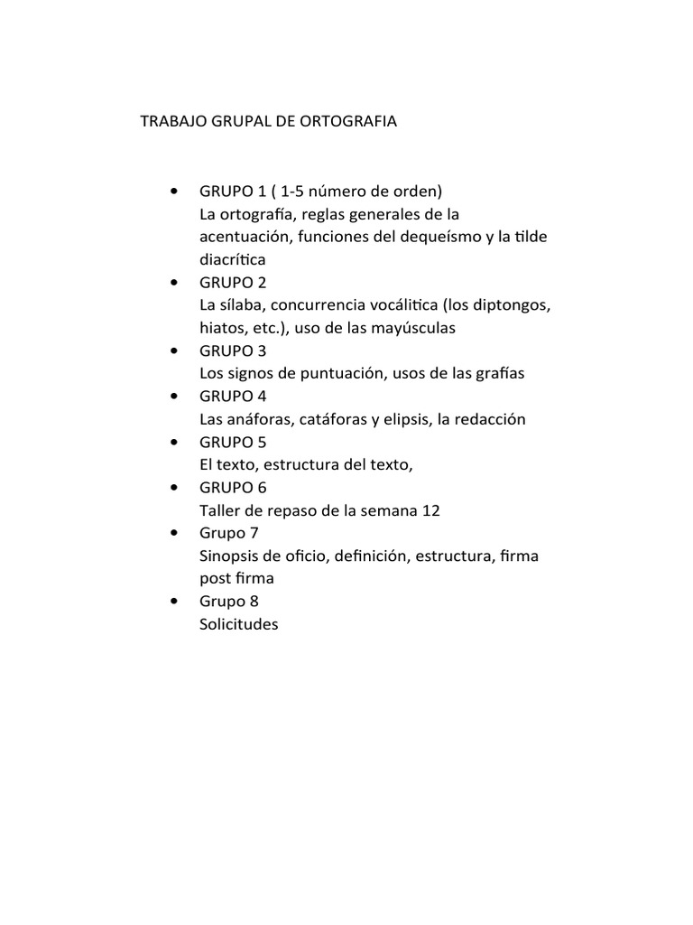 Trabajo Grupal de Ortografia | PDF