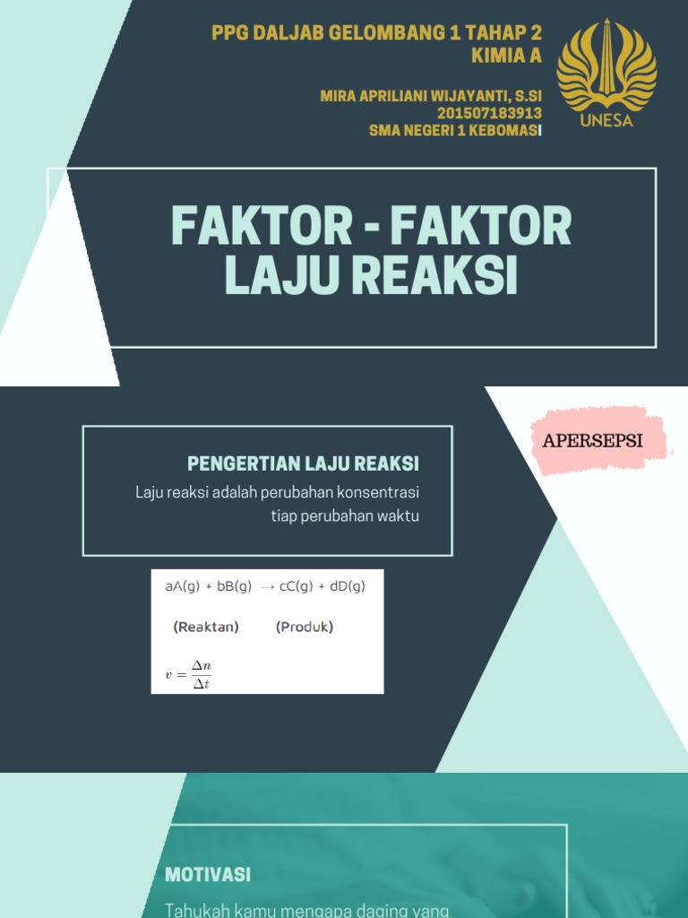 3.1 PPT Faktor Laju Reaksi (Mira) | PDF