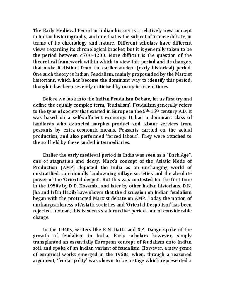 Indian Feudalism Debate | PDF | Feudalism | Peasant