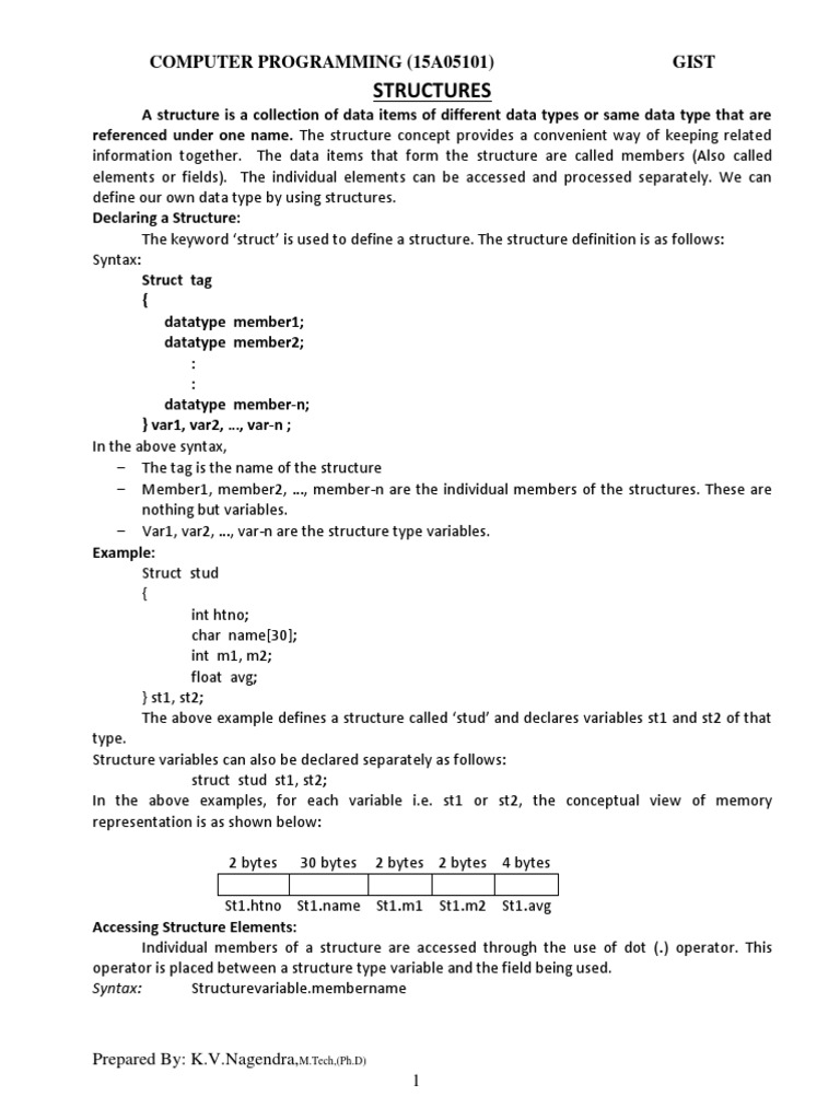 Structures Pdf Pointer Computer Programming Programming 