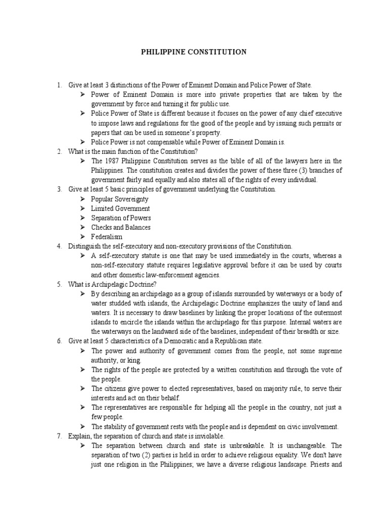 Midterms Phil Consti | PDF | Eminent Domain | Separation Of Powers