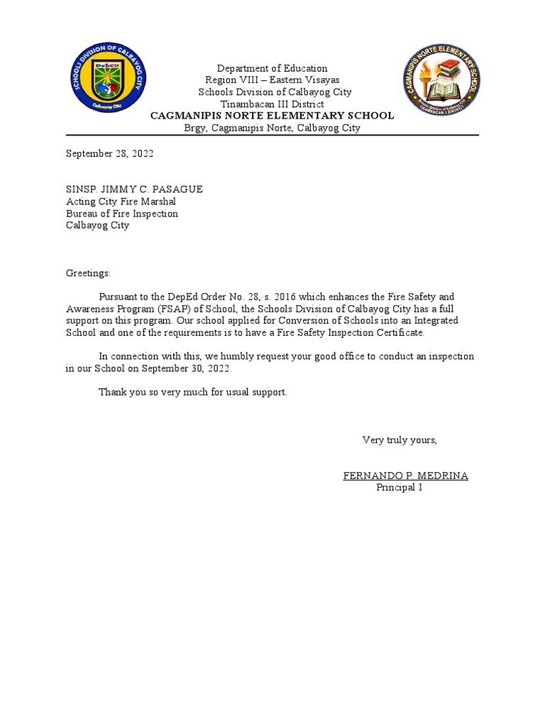 BFP Letter Request | PDF