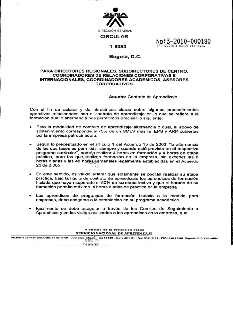 Circular 180 de 2010 | PDF