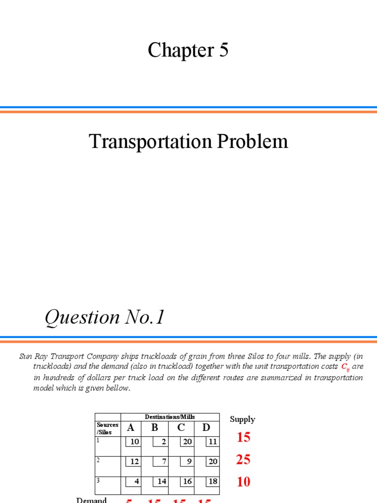 Optimal Transportation Plan Between Silos and Mills | PDF | Mathematics Of Computing ...