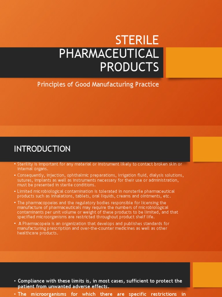 Sterile Pharmaceutical Products | PDF | Pharmacy | Medicine