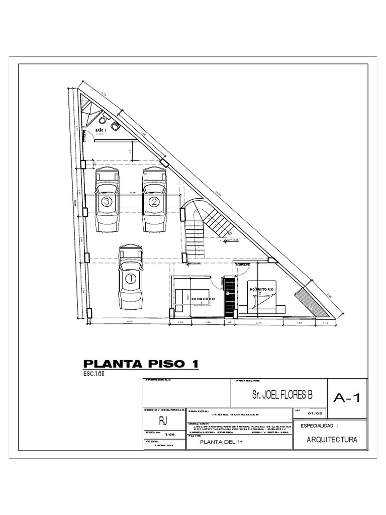Planos de Casa Triangular en Lurigancho | PDF