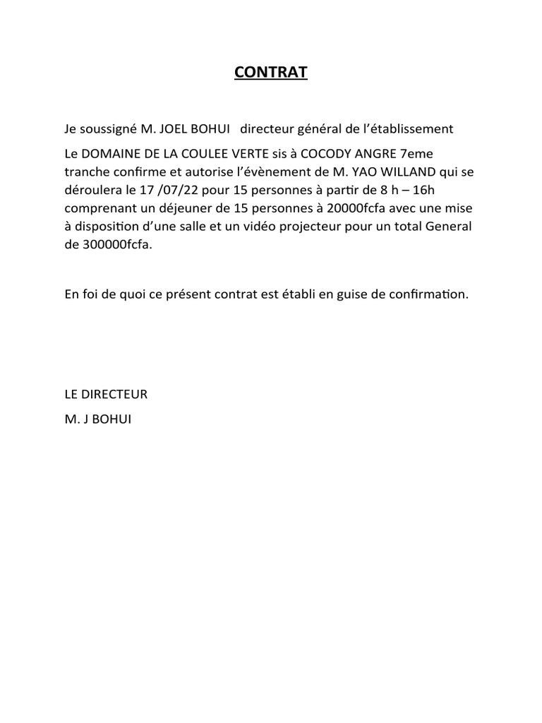 Contrat | PDF