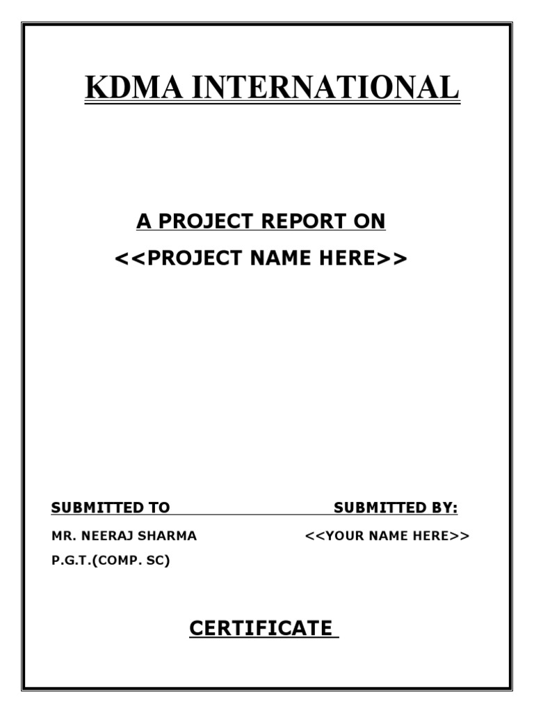 CS Project Report Template | PDF | Art