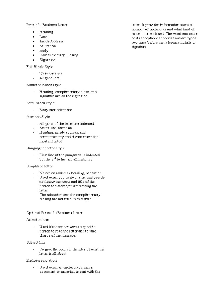 An In-Depth Guide to the Structure and Styles of Business Letters | PDF