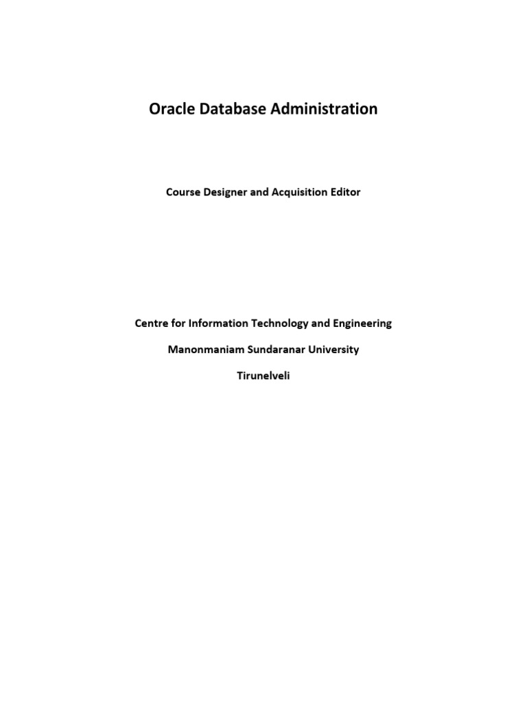 15 Oracle Database Administration Pdf Databases Password