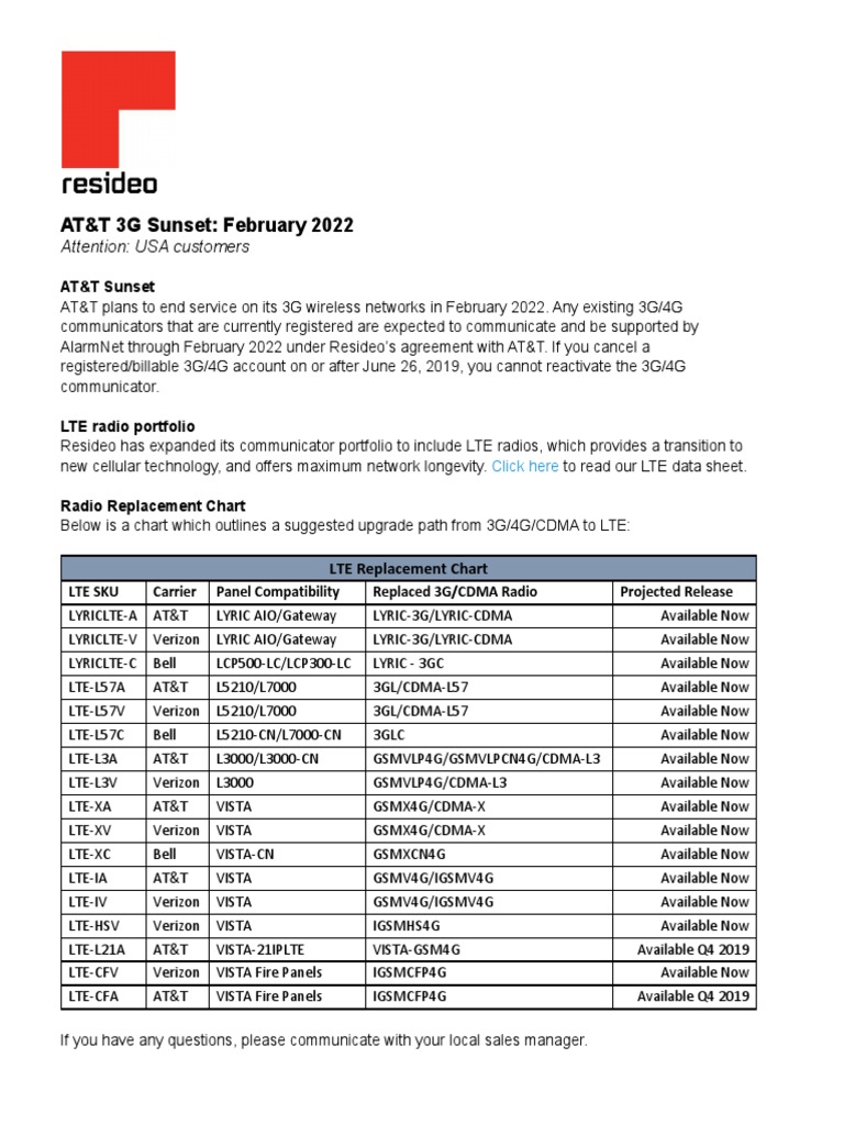 ATT 3G Sunset Information | PDF | At&T Mobility | 3 G