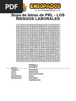 Sopa de Letras: Seguridad y Salud Laboral | PDF