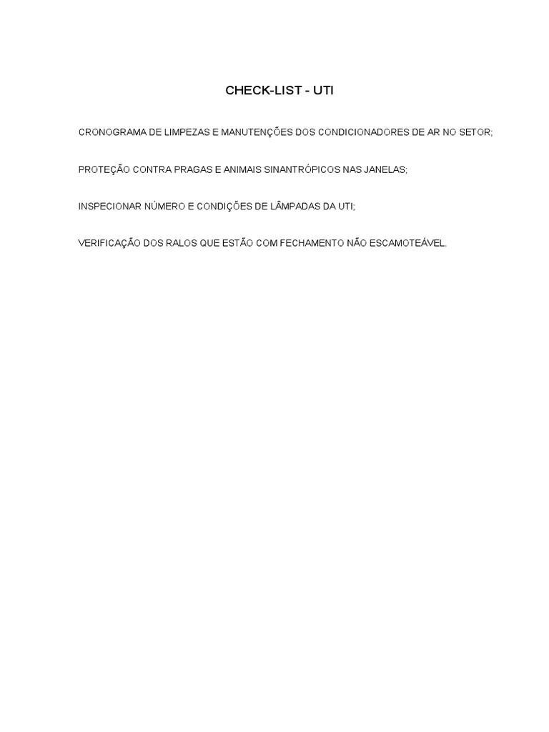 Check List Uti | PDF