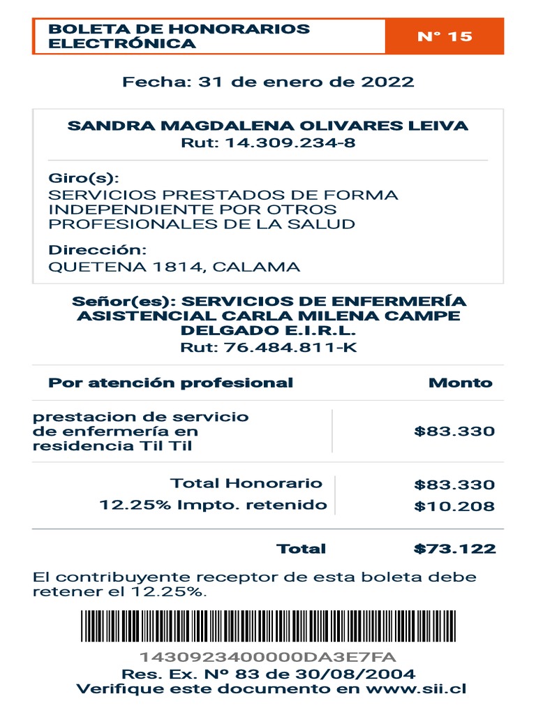 14309234-8 Boleta 15 | PDF