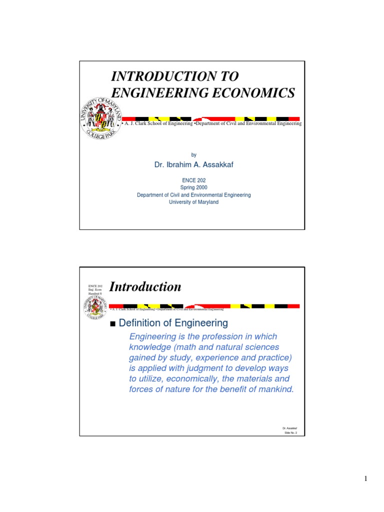 Intro to Eng Econ Concepts | PDF | Value (Economics) | Engineering