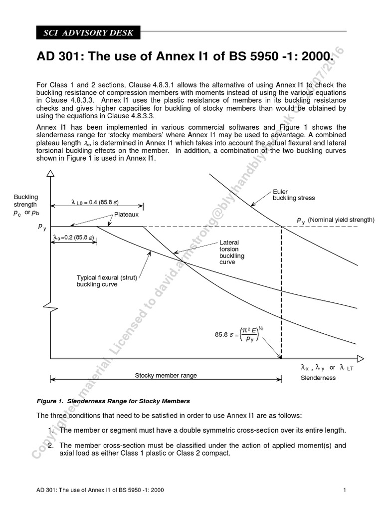 AD 301: The Use of Annex I1 of BS 5950 - 1: 2000.: Sci Advisory Desk ...
