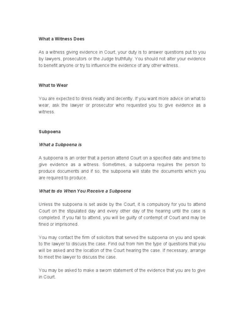 What Is Subpoena | PDF | Courtroom | Cross Examination