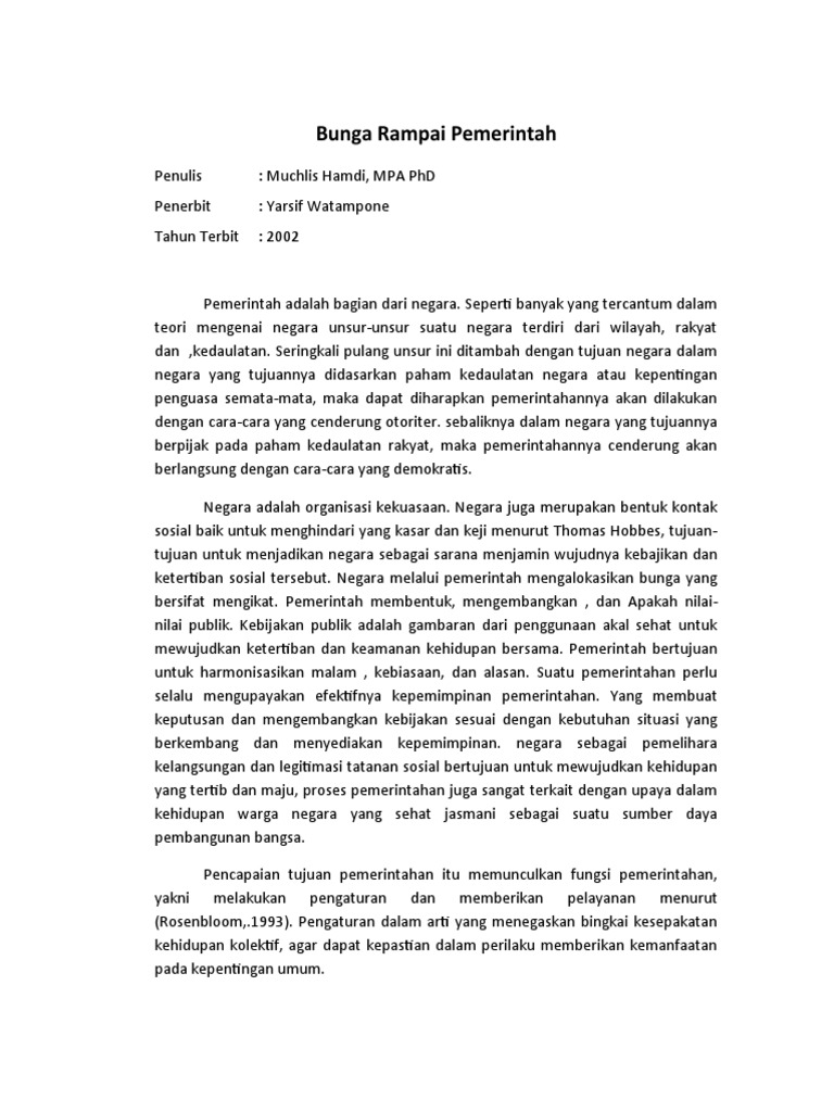 Bunga Rampai Pemerintah | PDF