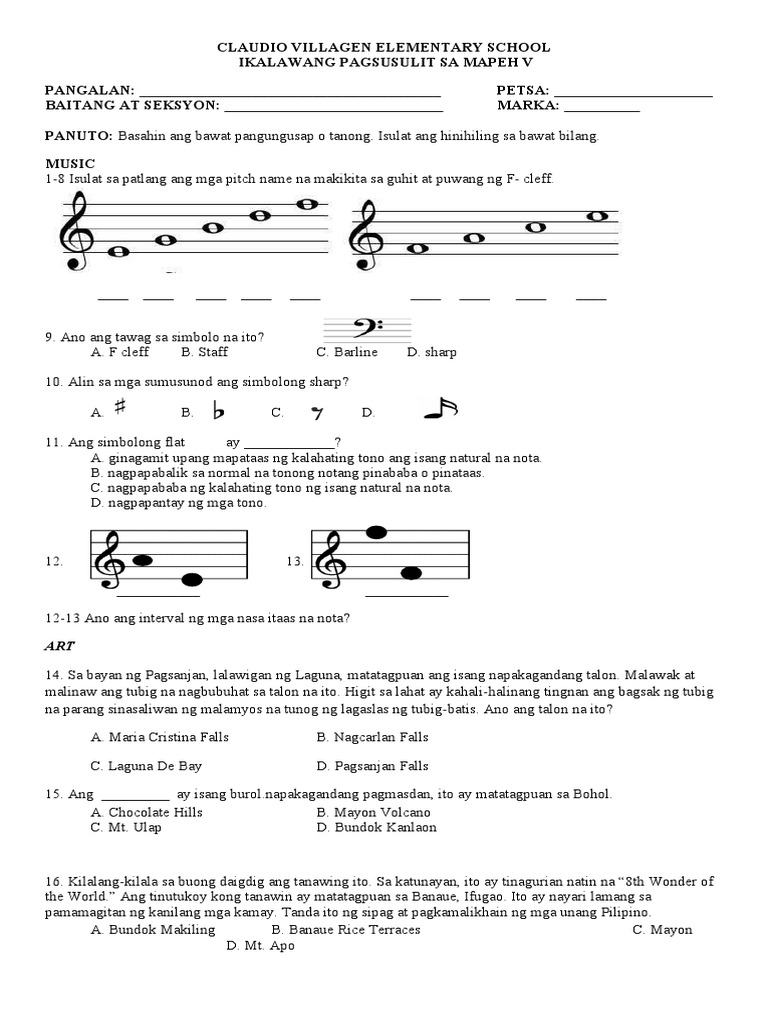 PT - Mapeh 5 - Q2 | PDF