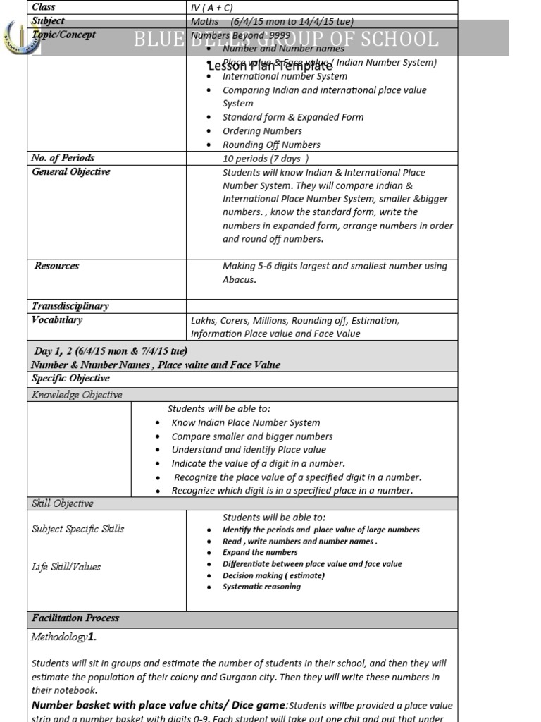 Numbers Class 4 | PDF | Cognitive Psychology | Education Theory
