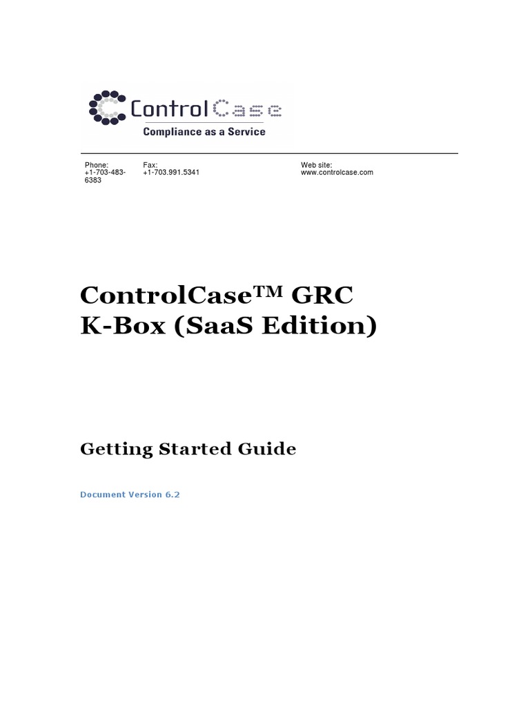 ControlCase Compliance Manager Start-Up Manual v1.1 | PDF | Internet ...