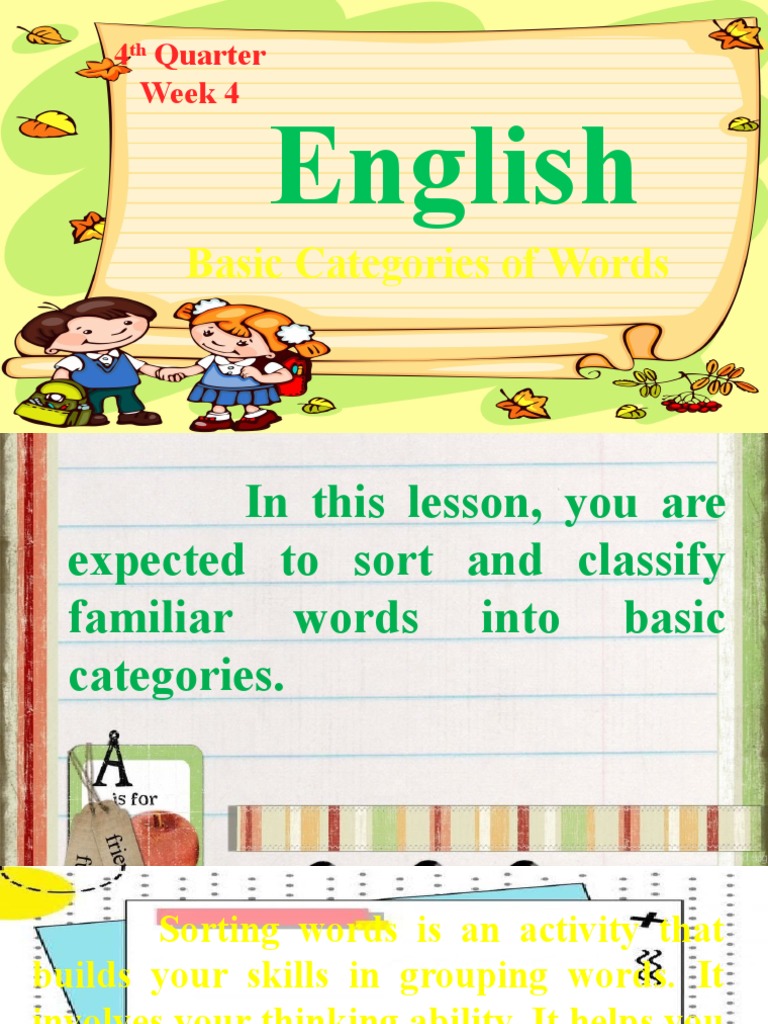 English - Basic Categories of Words | Download Free PDF | Taste | Foods