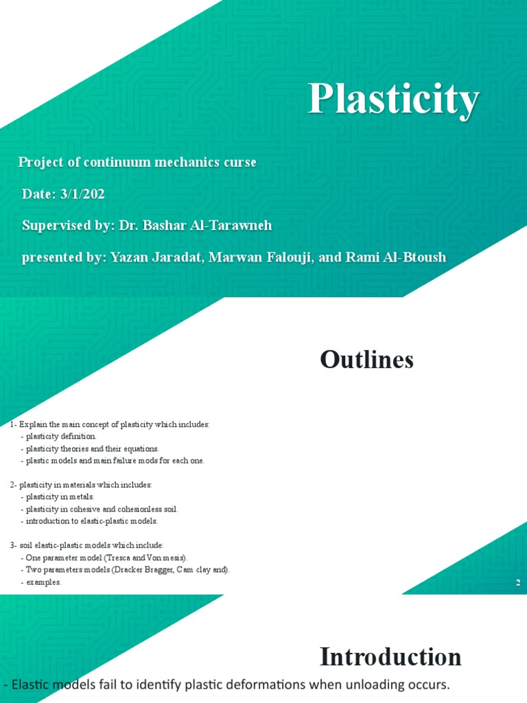 Plasticity Presentation | PDF | Deformation (Engineering) | Plasticity (Physics)