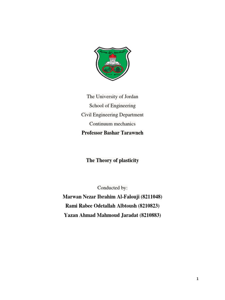 Plasticity Report | PDF | Deformation (Engineering) | Plasticity (Physics)