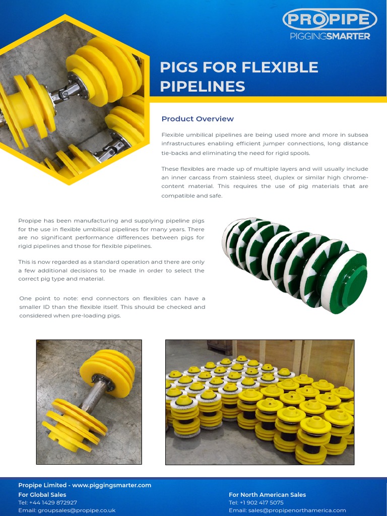Propipe Pigs For Flexible Pipelines Rev 02 | PDF | Pipeline Transport | Stainless Steel