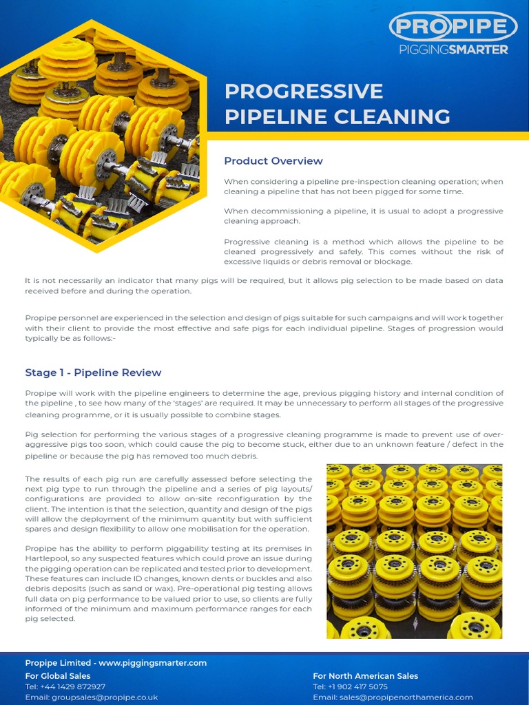 Progressive Pipeline Cleaning Guide | PDF | Home & Garden | Computers