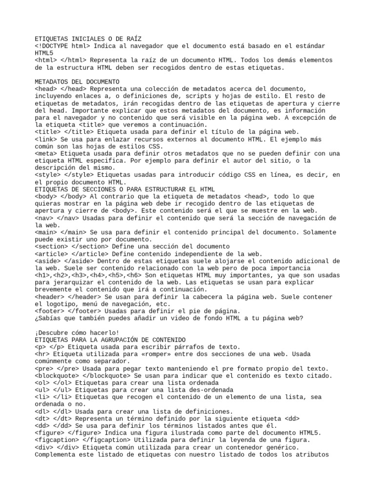 Códigos HTML | PDF | HTML | Red mundial