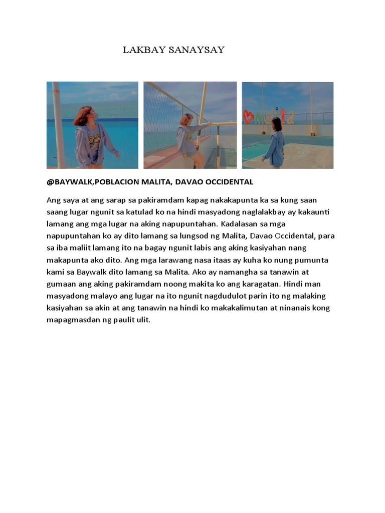 Lakbay Sanaysay | PDF