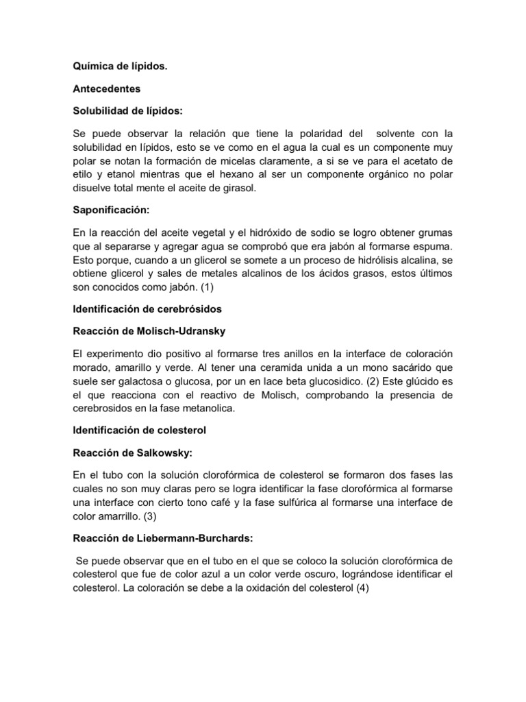 Solubilidad De Lipidos Pdf Jabón Lípido