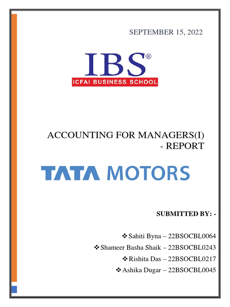 Afm Report Group 1 (Tata Motors) | PDF | Expense | Equity (Finance)