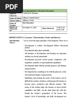 Field Study 1: Learners' Development Matrix | PDF | Learning | Teachers