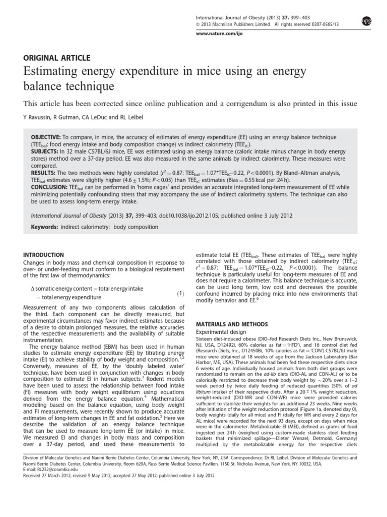 Ravussin Et Al. 2013 | PDF