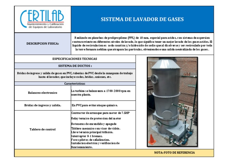 Sistema de Lavador de Gases | PDF