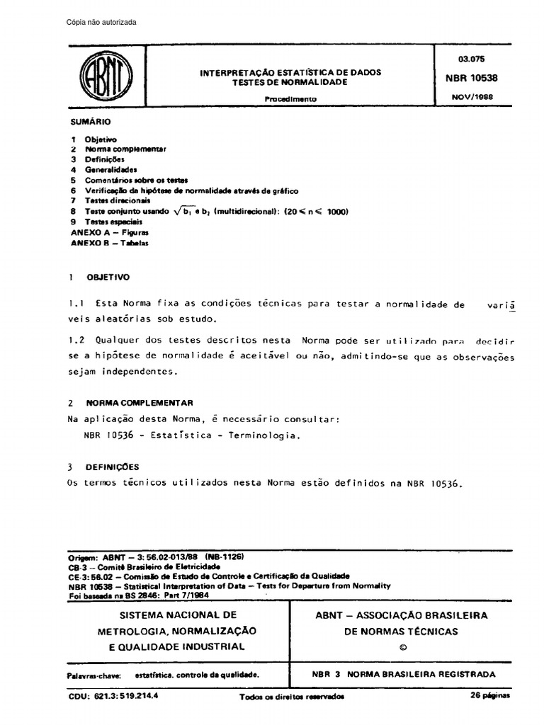 Testes de Normalidade em Estatística | PDF | Distribuição de ...