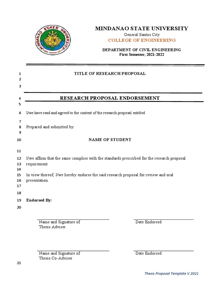 CVE 199 Thesis Proposal Template | PDF | Thesis | Scientific Method