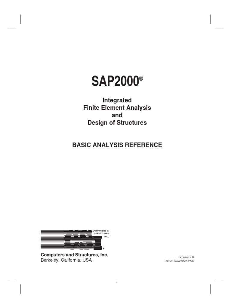 SAP2000 Integrated Finite Element Analys | PDF | Cartesian Coordinate ...