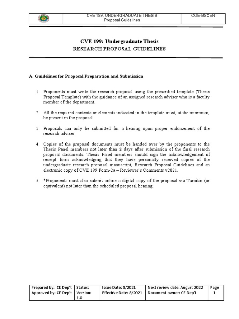 Proposal Guidelines | PDF | Thesis