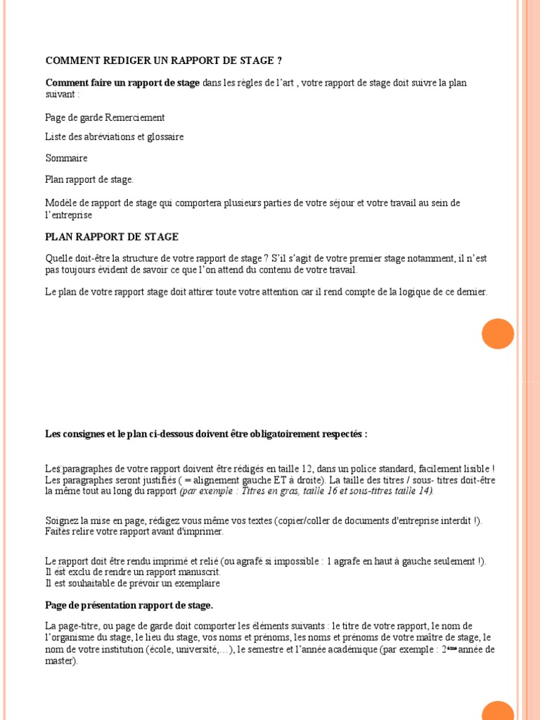 Comment Rédiger Un Rapport de Stage 2 | PDF | Business | Mise en page