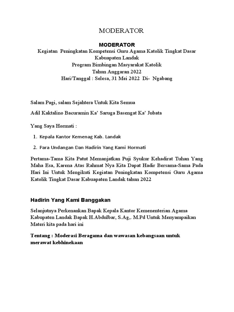 Contoh Moderator | PDF