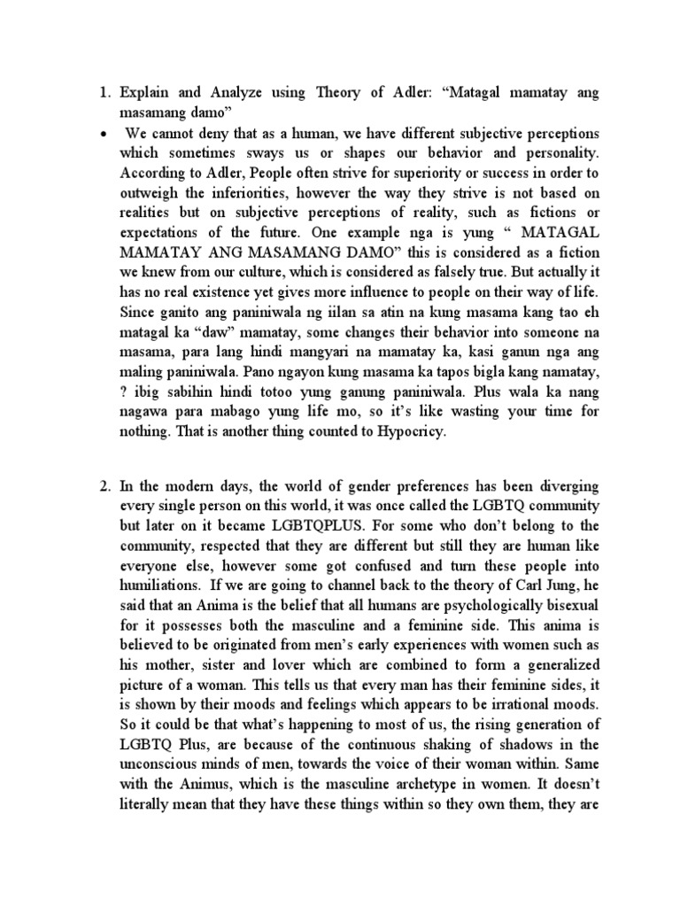 Explain and Analyze Using Theory of Adler | PDF | Behavioural Sciences | Cognition