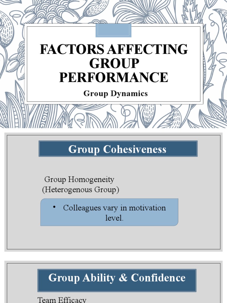 Group Report Factors Affecting Group Performance | PDF | Career & Growth